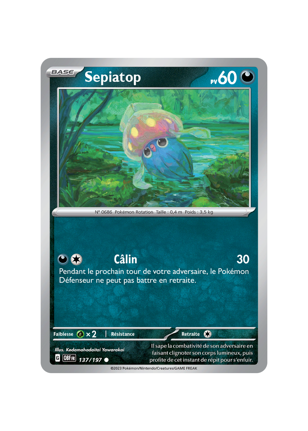 Carte Pokémon Sepiatop 137/197 Commune Flammes Obsidiennes
