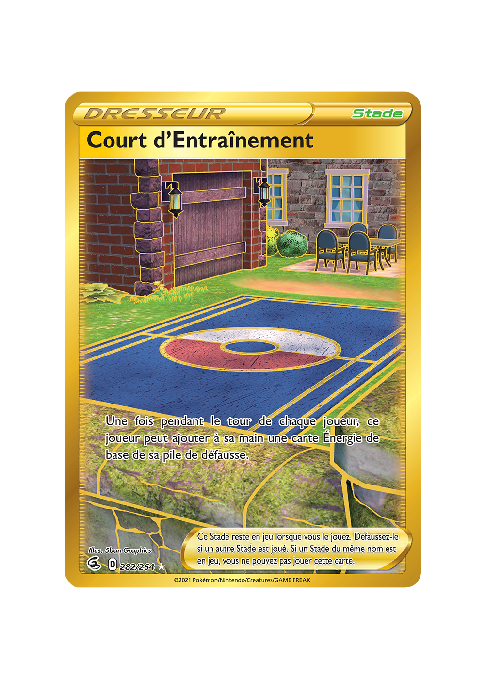 Carte Pokémon Court d'Entraînement 282/264 Gold Poing de Fusion