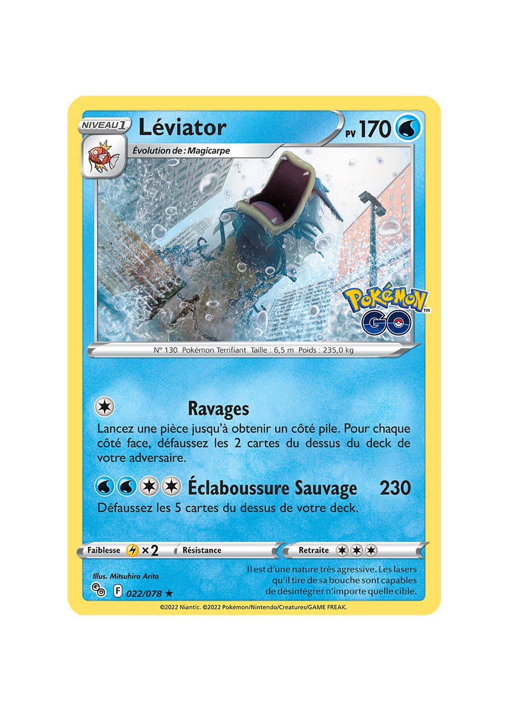 Carte Pokémon Léviator 022/078 Holographique Pokémon GO (JCC)