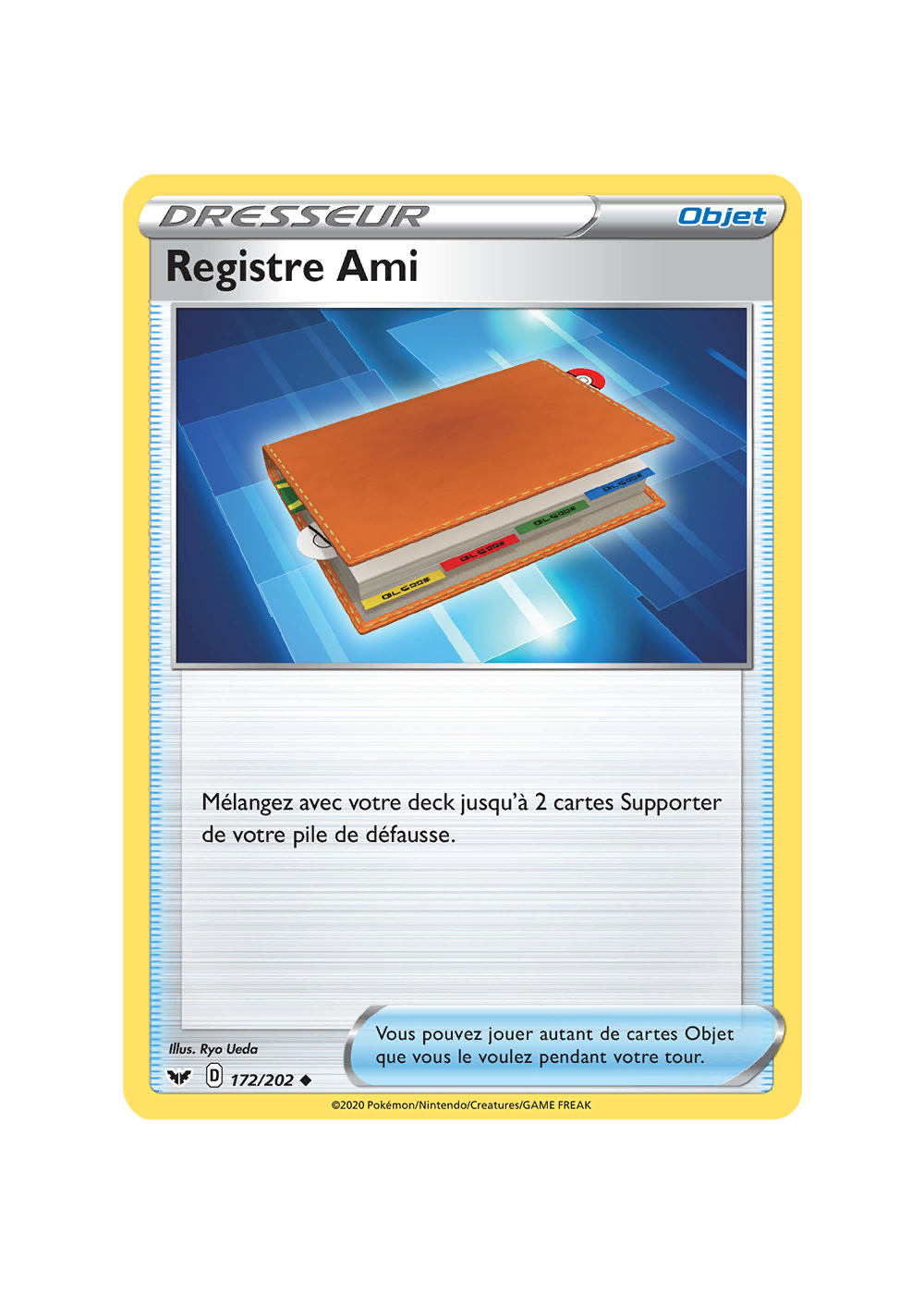 Carte Pokémon Registre Ami 172/202 Peu commune Épée et Bouclier (JCC)