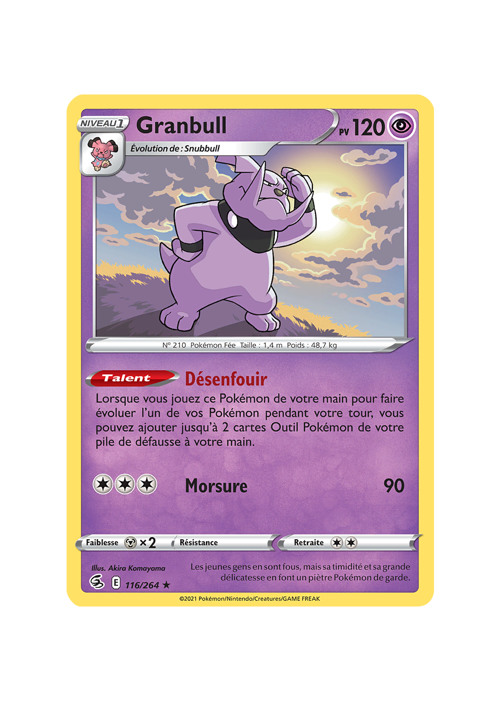 Carte Pokémon Granbull 116/264 Rare Poing de Fusion