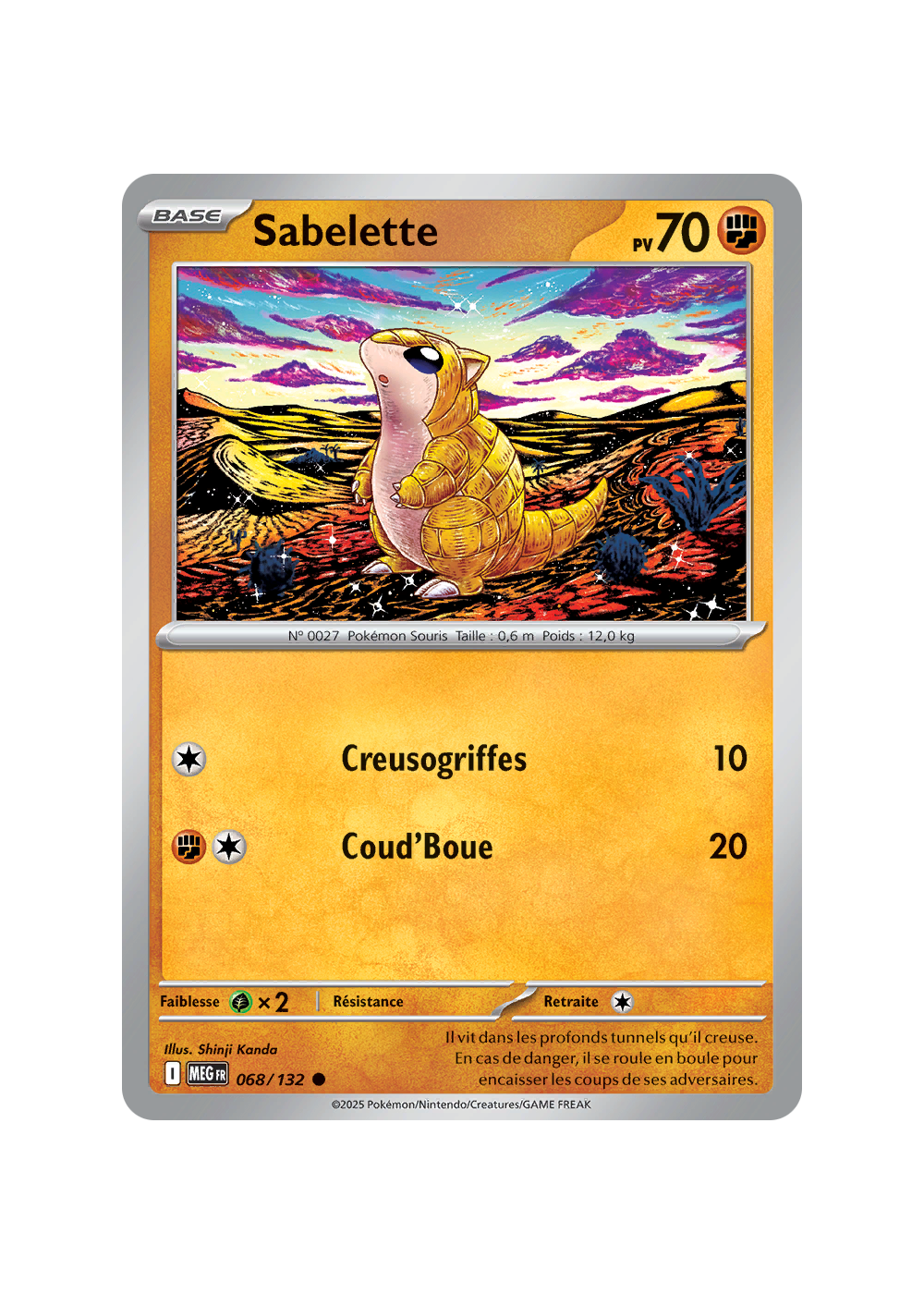 Carte Pokémon Sabelette 068/132 Commune Méga-Évolution (JCC)