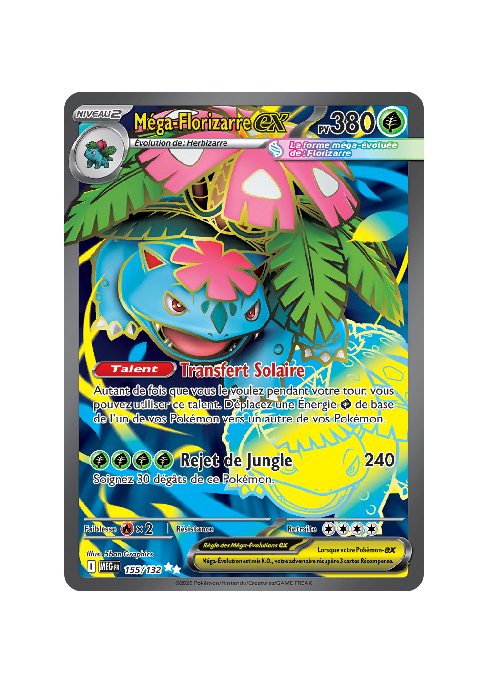 Carte Pokémon Méga-Florizarre-ex 155/132 Ultra rare Méga-Évolution (JCC)